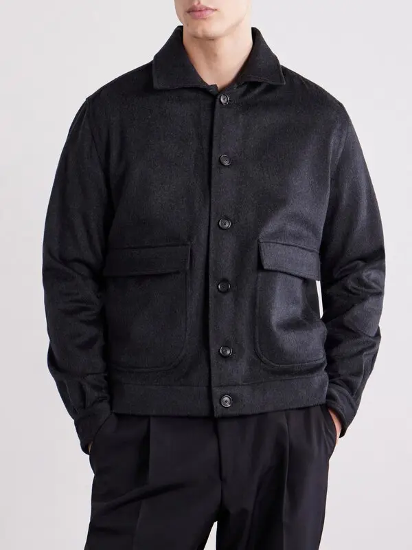 DE PETRILLO Wool And Cashmere-blend Felt Bomber Jacket