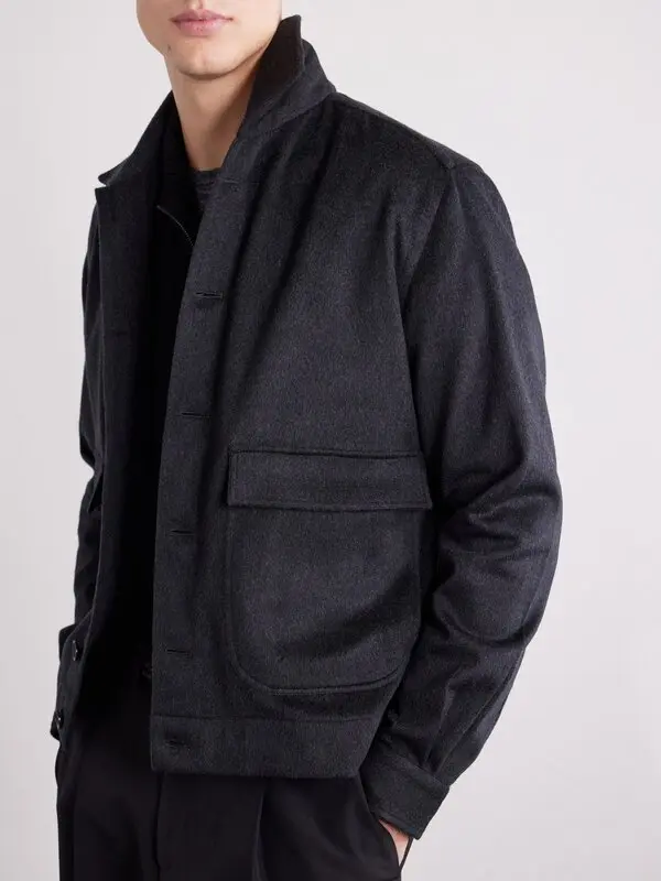 DE PETRILLO Wool And Cashmere-blend Felt Bomber Jacket