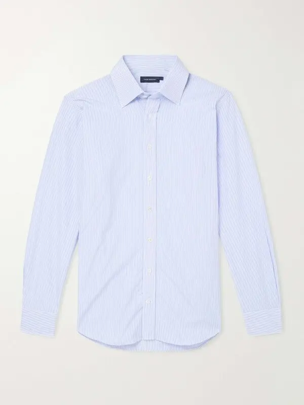 Thom Sweeney Lecce Striped Cotton-poplin Shirt