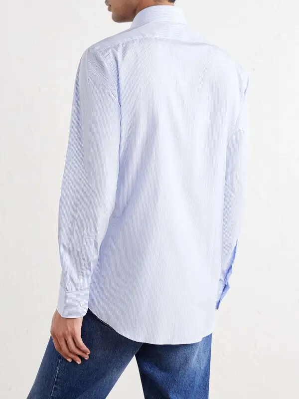 Thom Sweeney Lecce Striped Cotton-poplin Shirt