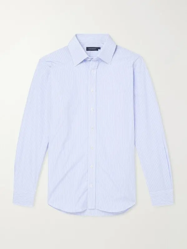 Thom Sweeney Lecce Striped Cotton-poplin Shirt
