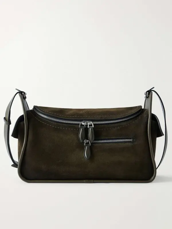 Berluti Périple Barrel Leather-trimmed Suede Messenger Bag