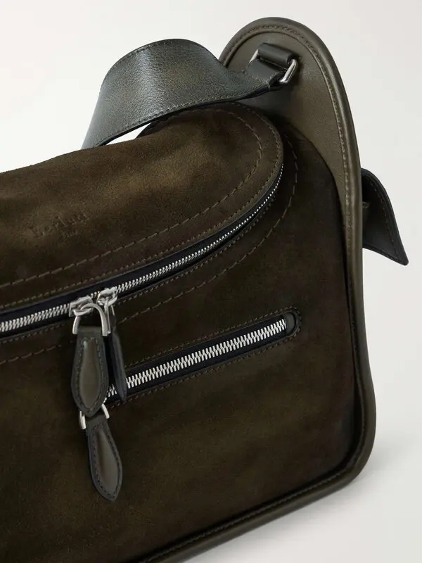 Berluti Périple Barrel Leather-trimmed Suede Messenger Bag