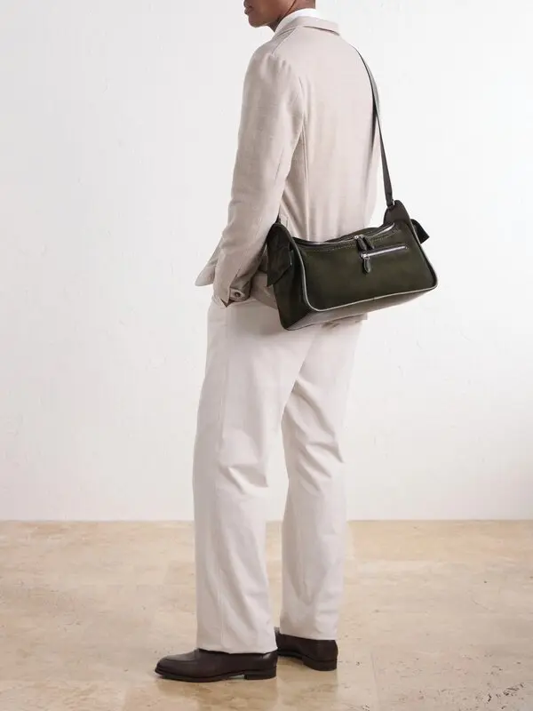 Berluti Périple Barrel Leather-trimmed Suede Messenger Bag