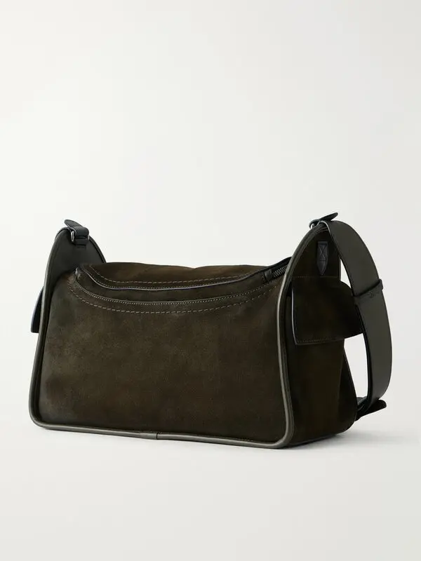 Berluti Périple Barrel Leather-trimmed Suede Messenger Bag