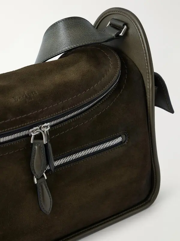 Berluti Périple Barrel Leather-trimmed Suede Messenger Bag