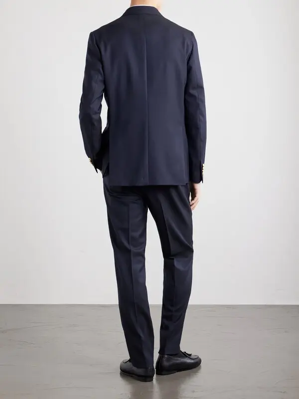 DE PETRILLO Vesuvio Double-breasted Wool-twill Suit Jacket