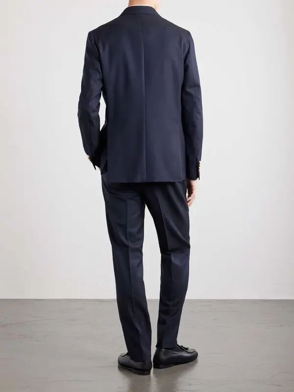 DE PETRILLO Vesuvio Double-breasted Wool-twill Suit Jacket