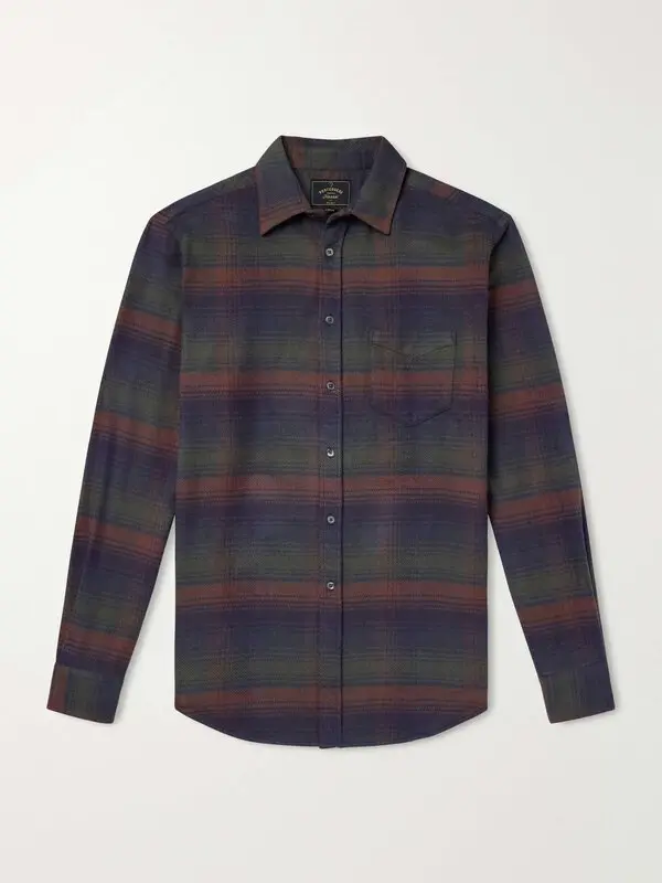 Portuguese Flannel Old Pine Checked Cotton-flannel Shirt