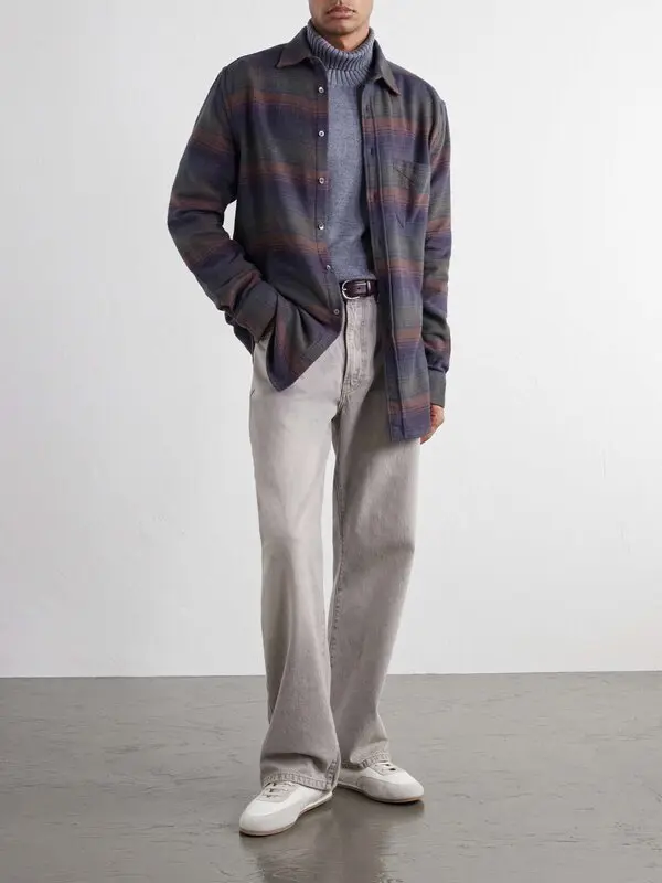 Portuguese Flannel Old Pine Checked Cotton-flannel Shirt