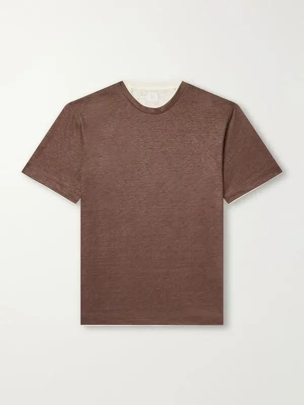 Eleventy Linen T-shirt - Brown