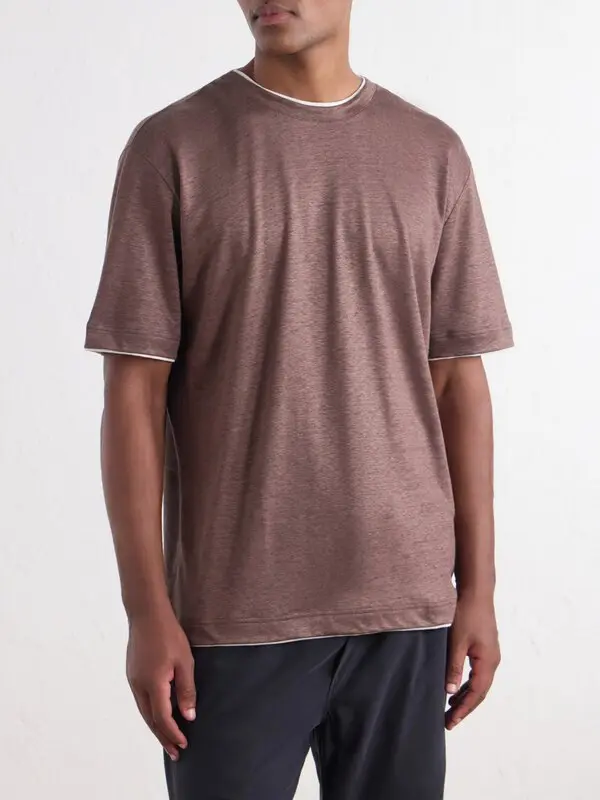 Eleventy Linen T-shirt - Brown