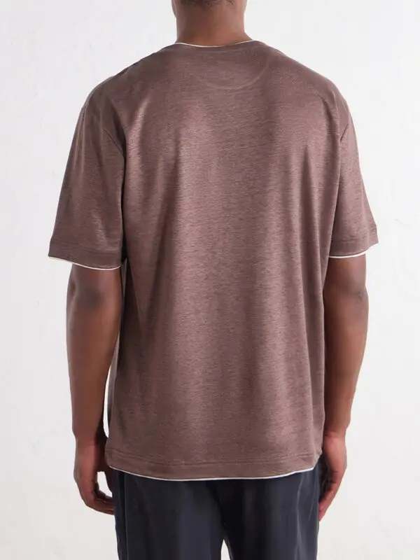 Eleventy Linen T-shirt - Brown