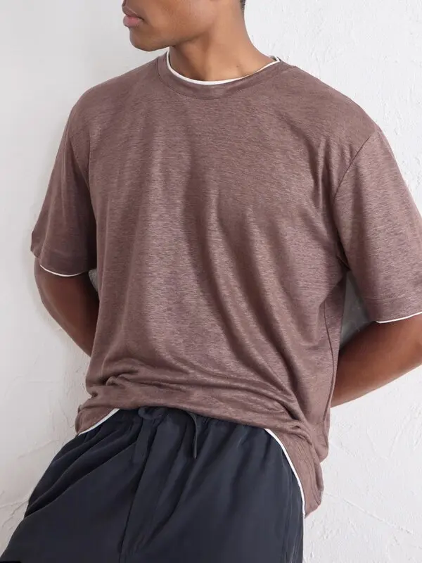 Eleventy Linen T-shirt - Brown