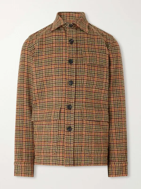 DE PETRILLO Houndstooth Virgin Wool Overshirt