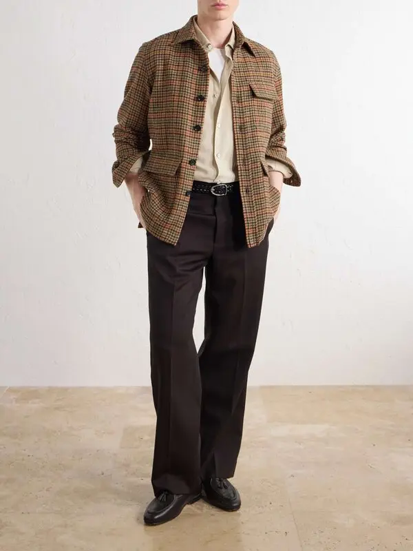 DE PETRILLO Houndstooth Virgin Wool Overshirt