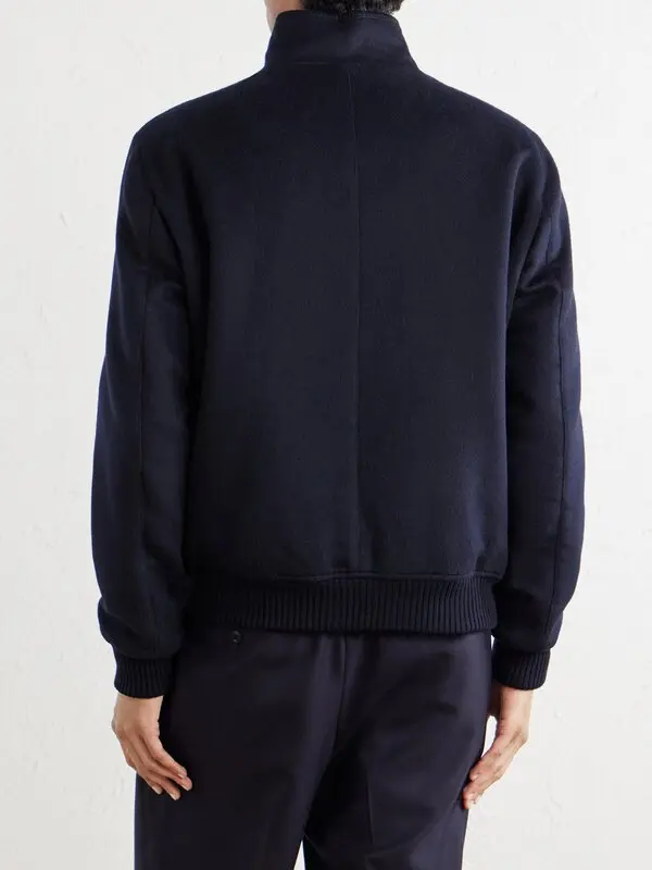 Thom Sweeney Wool And Cashmere-blend Flannel Bomber Jacket