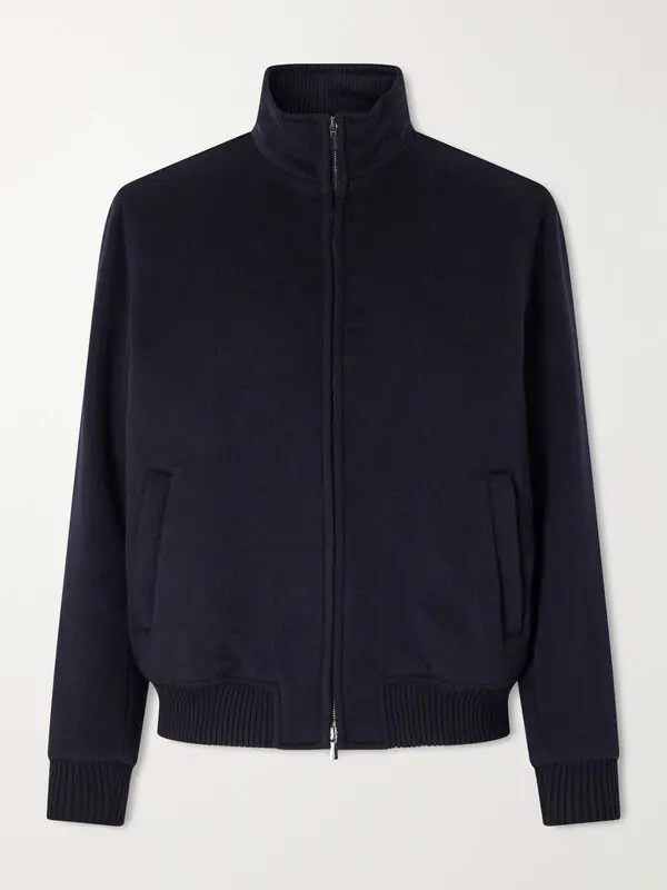 Thom Sweeney Wool And Cashmere-blend Flannel Bomber Jacket