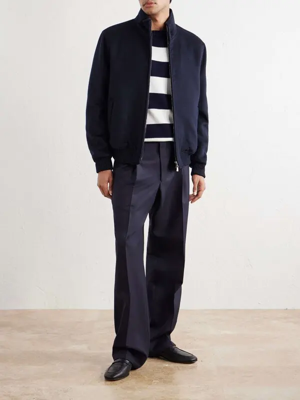Thom Sweeney Wool And Cashmere-blend Flannel Bomber Jacket