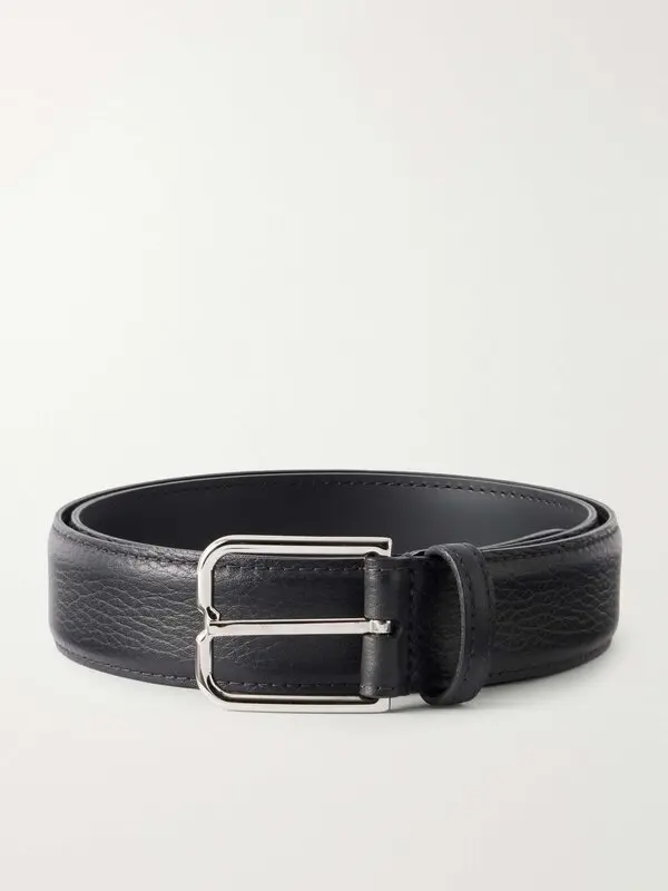 Berluti 3.5 Cm Full-grain Leather Belt - Black