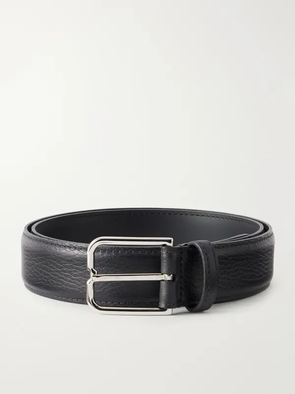 Berluti 3.5 Cm Full-grain Leather Belt - Black