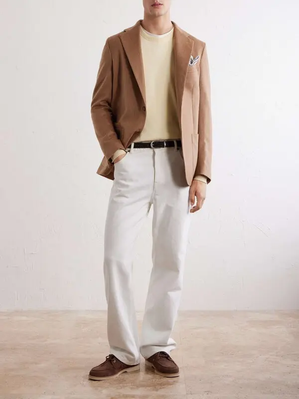 DE PETRILLO Posillipo Brushed Camel Hair Blazer