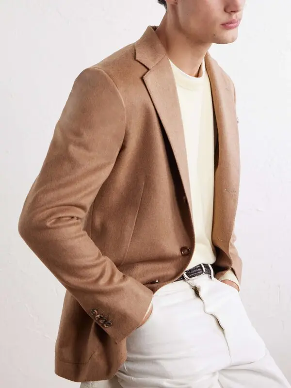 DE PETRILLO Posillipo Brushed Camel Hair Blazer