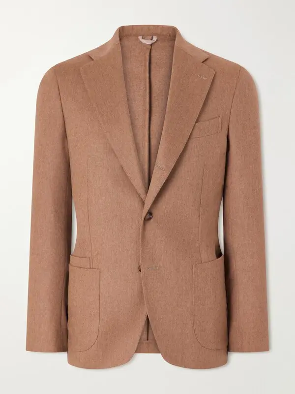 DE PETRILLO Posillipo Brushed Camel Hair Blazer - Neutrals