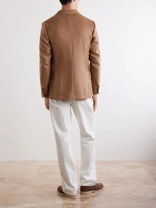 DE PETRILLO Posillipo Brushed Camel Hair Blazer - Neutrals
