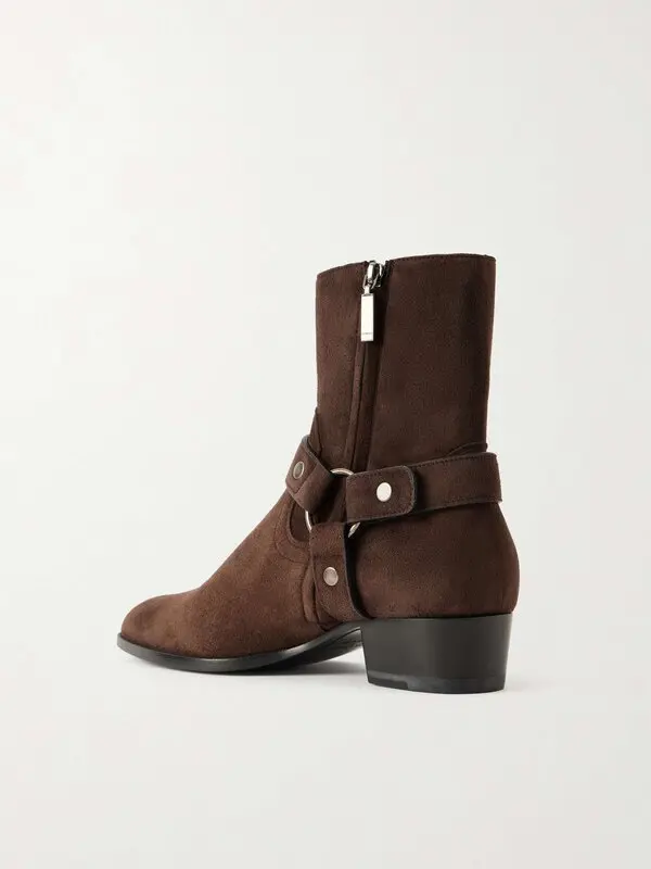Saint Laurent Wyatt Studded Suede Chelsea Boots