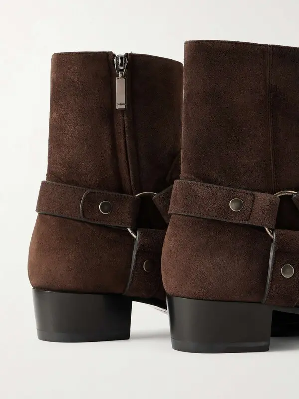 Saint Laurent Wyatt Studded Suede Chelsea Boots