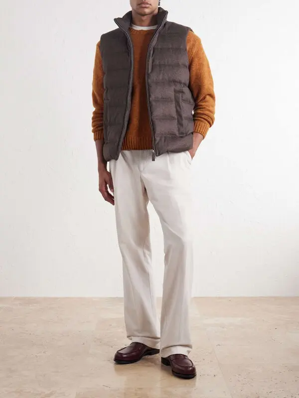 Herno Quilted Silk And Cashmere-blend Gilet