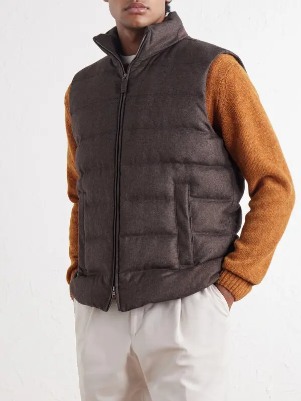 Herno Quilted Silk And Cashmere-blend Gilet