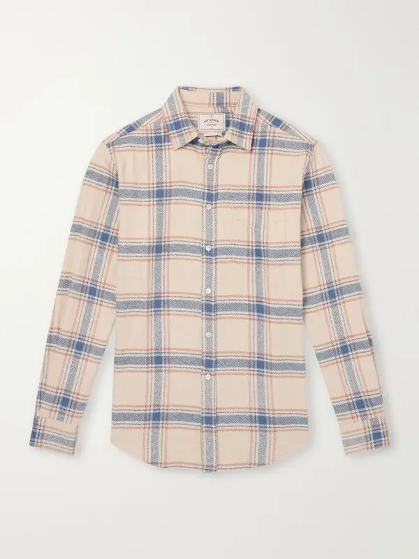 Portuguese Flannel Serena Checked Cotton-flannel Shirt - Blue