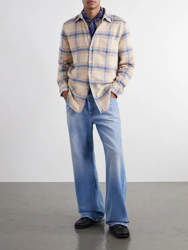 Portuguese Flannel Serena Checked Cotton-flannel Shirt - Blue