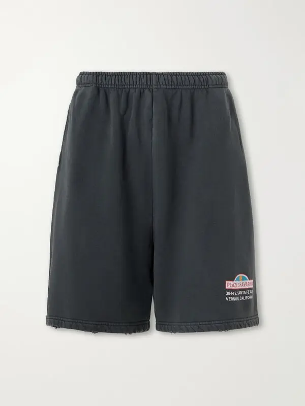 WILLY CHAVARRIA Straight-leg Printed Cotton-jersey Shorts