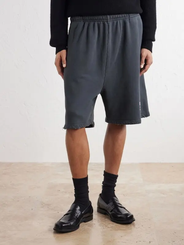 WILLY CHAVARRIA Straight-leg Printed Cotton-jersey Shorts