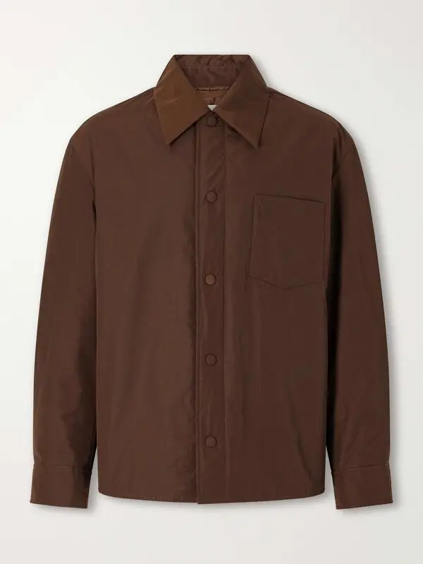 AMI Paris Logo-embroidered Padded Canvas Overshirt