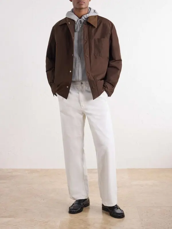AMI Paris Logo-embroidered Padded Canvas Overshirt