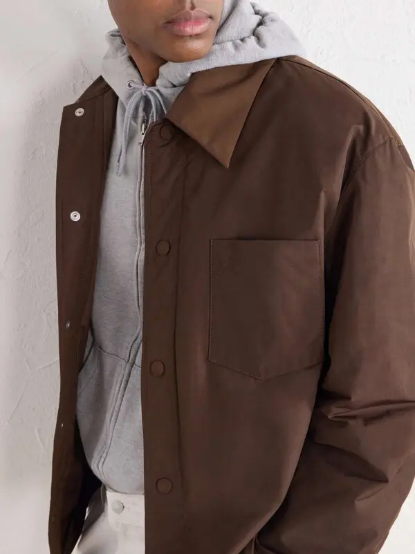 AMI Paris Logo-embroidered Padded Canvas Overshirt