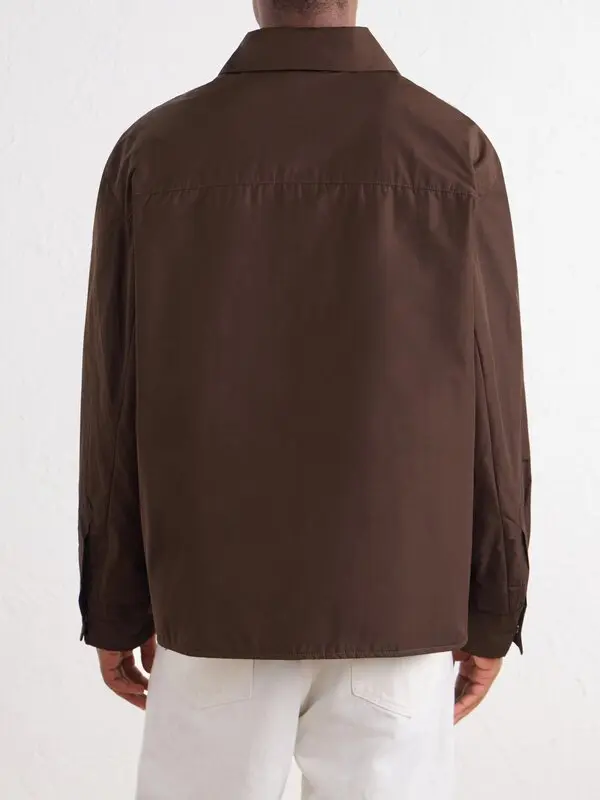 AMI Paris Logo-embroidered Padded Canvas Overshirt - Brown
