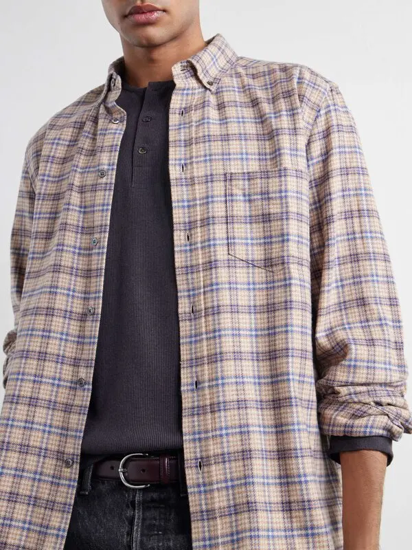 Portuguese Flannel Cedar Checked Cotton-flannel Shirt