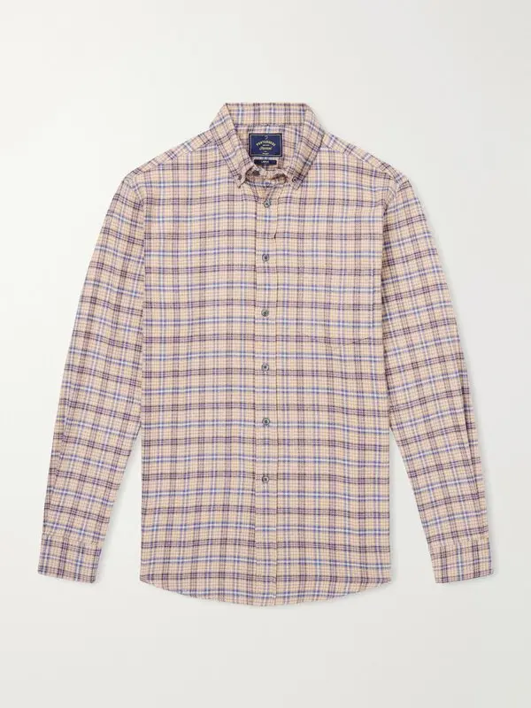 Portuguese Flannel Cedar Checked Cotton-flannel Shirt - Brown