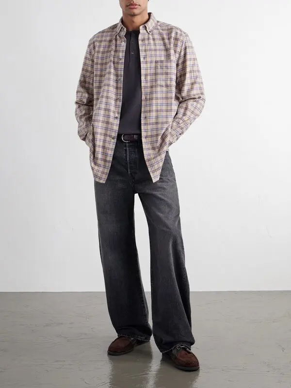 Portuguese Flannel Cedar Checked Cotton-flannel Shirt - Brown