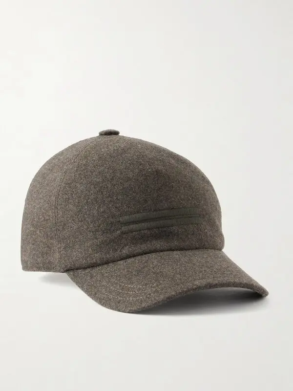 Zegna Oasi Logo-embellished Cashmere Baseball Cap - Brown