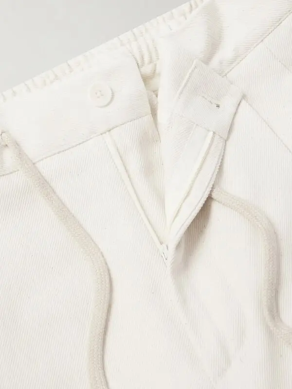 DE PETRILLO Straight-leg Pleated Cotton-twill Trousers