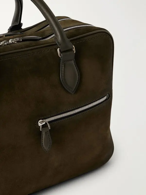 Berluti F088 Leather-trimmed Suede Briefcase