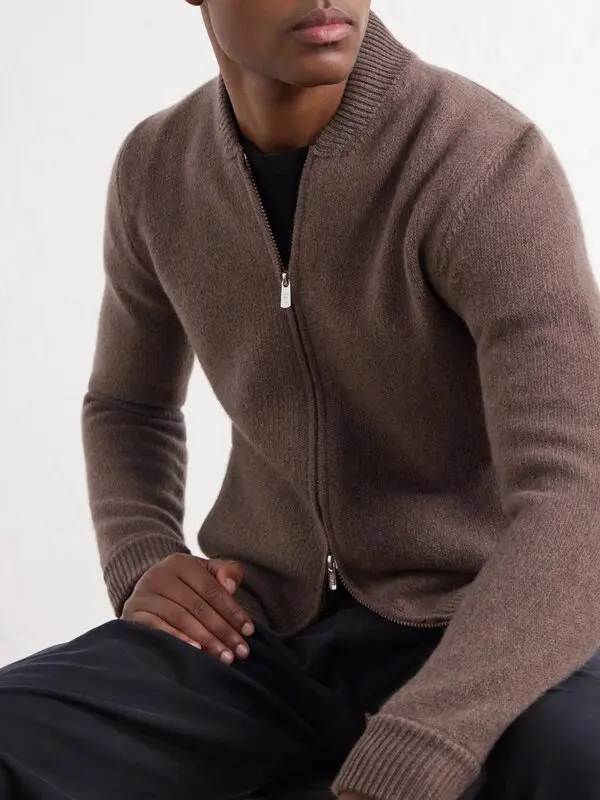 Fedeli Berkley Wool And Cashmere-blend Zip-up Sweater
