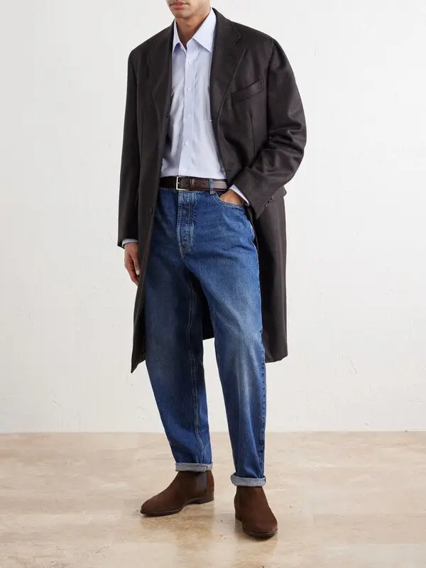 Thom Sweeney Herringbone Wool Coat