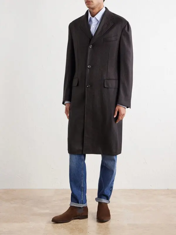 Thom Sweeney Herringbone Wool Coat